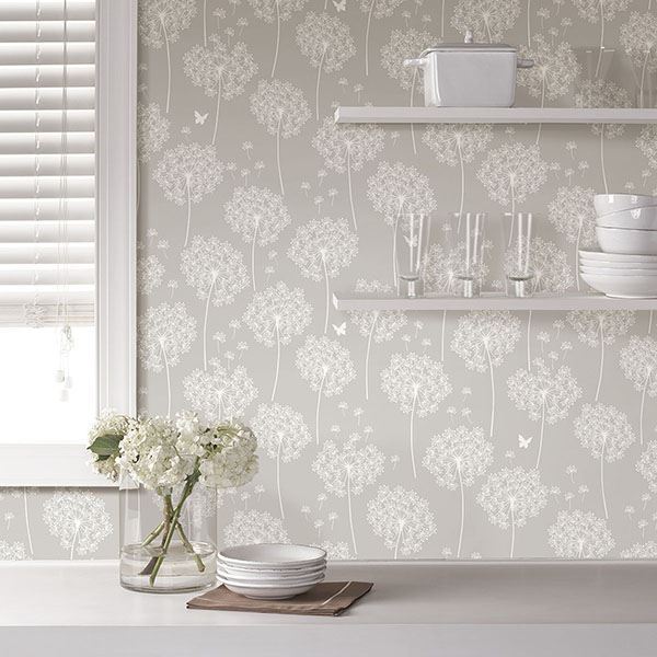 Dandelion Grey Peel And Stick Wallpaper