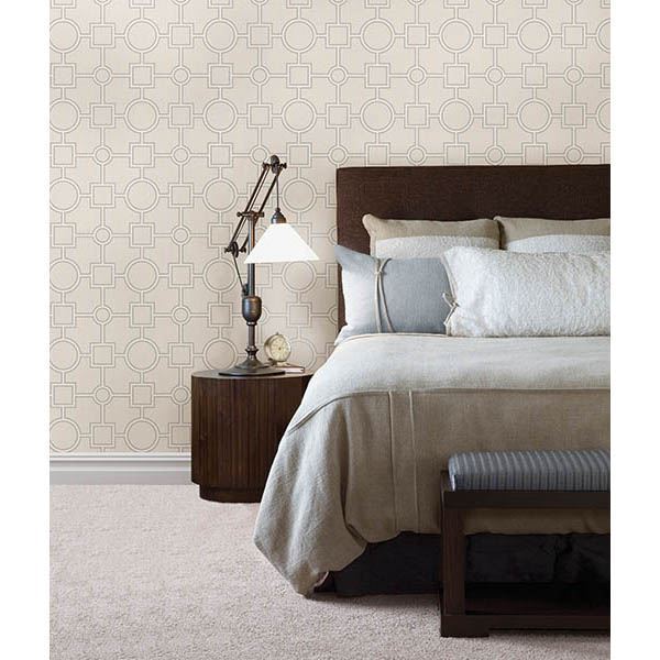 2704-21809 - Matrix Light Grey Geometric Wallpaper - by Brewster