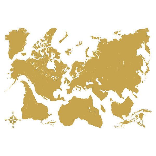 CR-44216 - Gold Map Wall Decals - by Crearreda