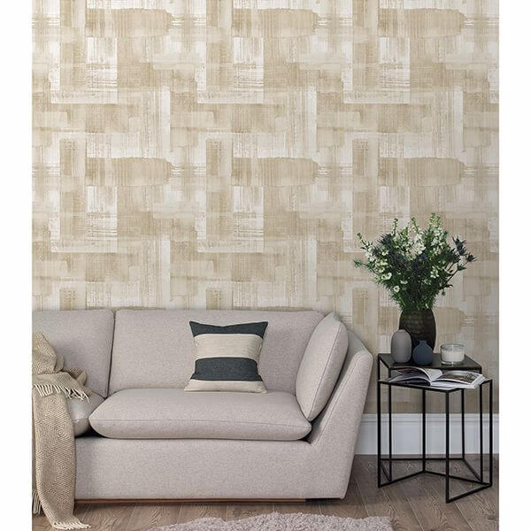 2889-25229 - Trosa Beige Brushstroke Wallpaper - by A-Street Prints