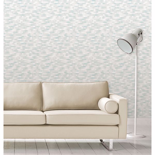 2889-25230 - Kalmar Light Blue Hazy Stripe Wallpaper - by A-Street Prints