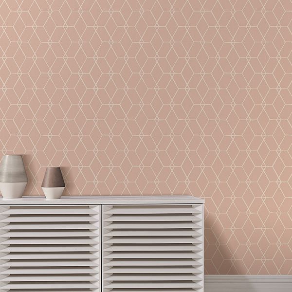 2889-25250 - Osterlen Light Pink Trellis Wallpaper - by A-Street Prints