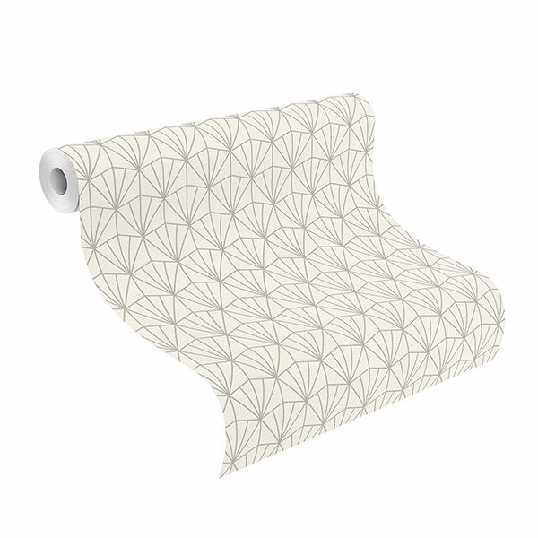 RH434064 - Frankl Cream Geometric Wallpaper - by Rasch
