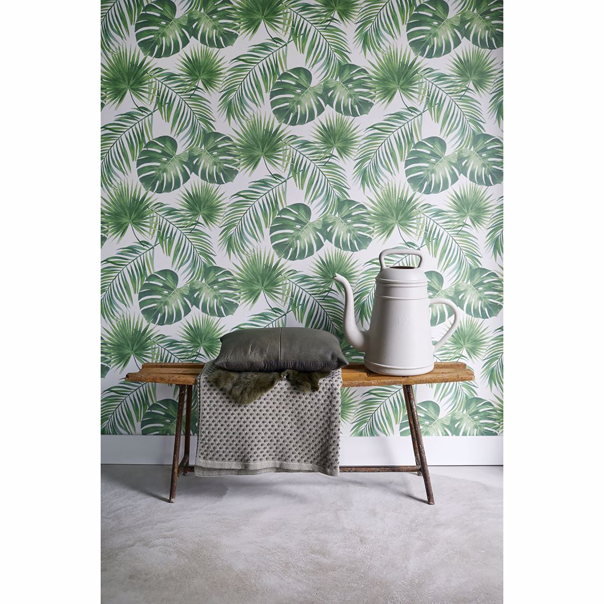 DD139013 - Patti Light Green Leaves Wallpaper - by ESTA Home