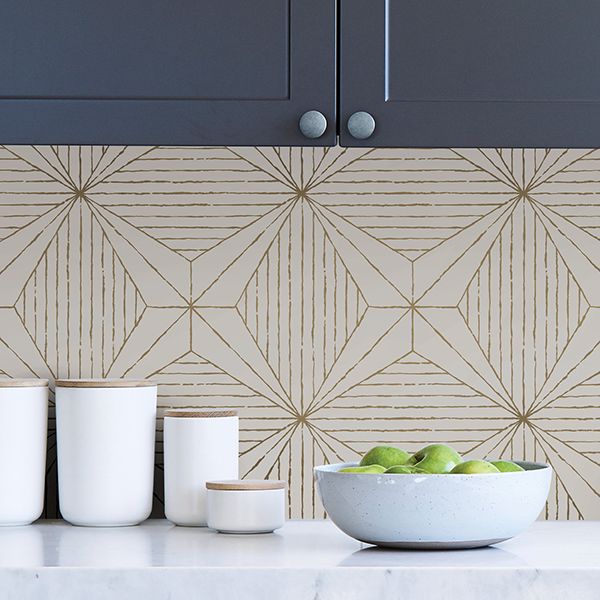 SLS3520 - Gold Aurum Self Adhesive Wallpaper - by Scott Living