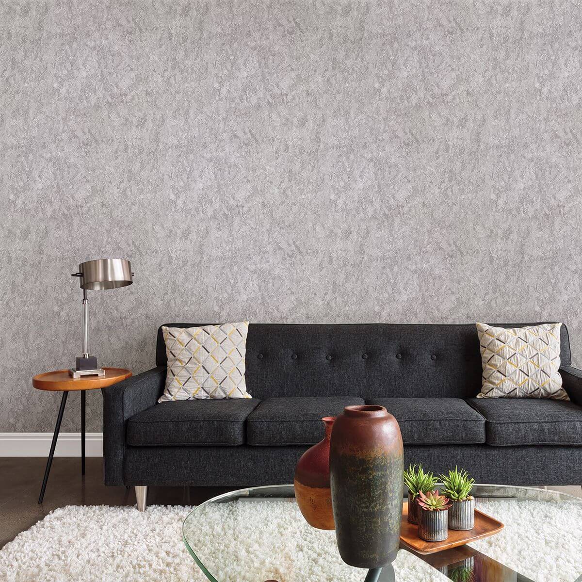 2910-2703 - Verona Light Grey Patina Texture Wallpaper - by Warner Textures