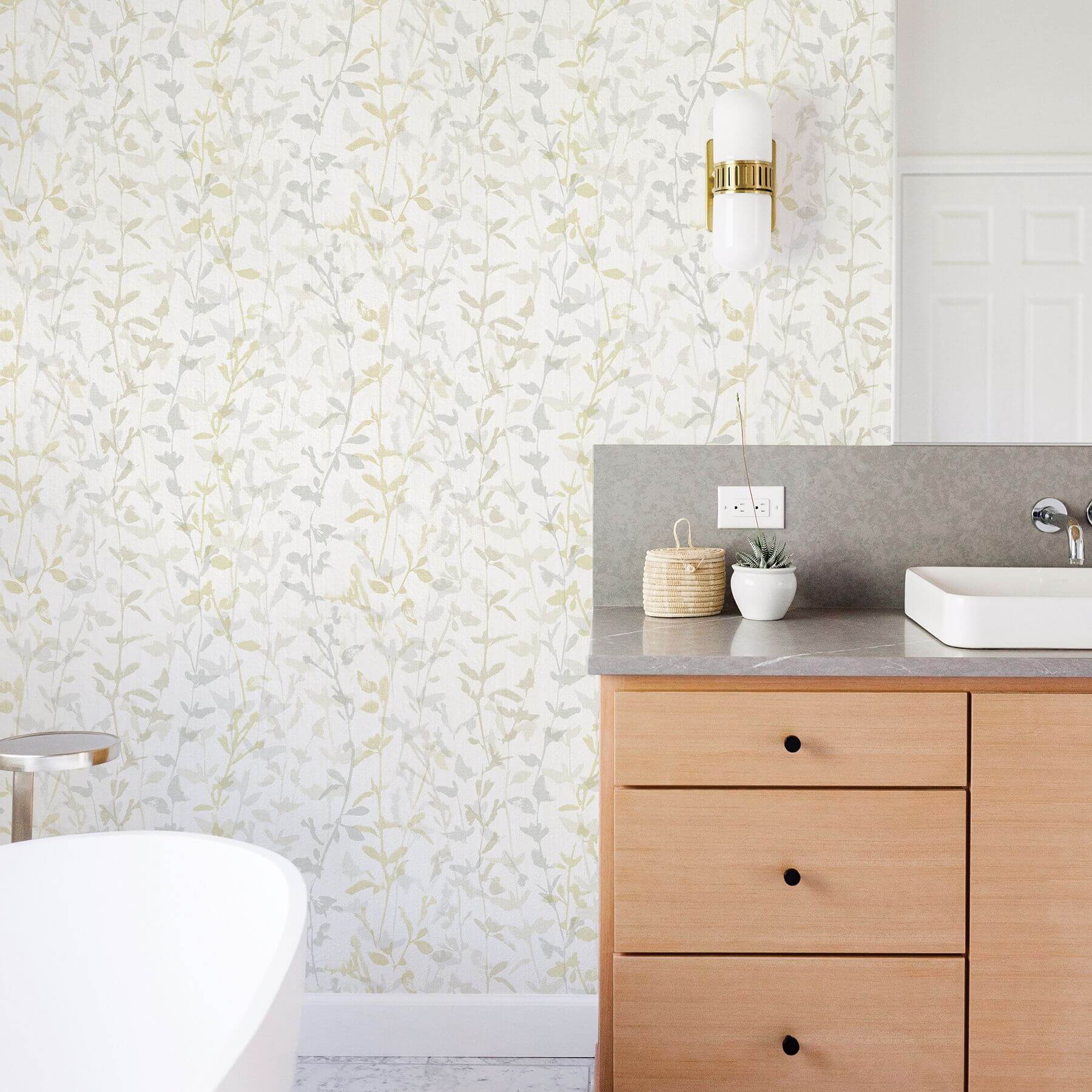 York Wallcoverings. 2964-25933 - Thea Light Grey Floral Trail Wallpaper ...
