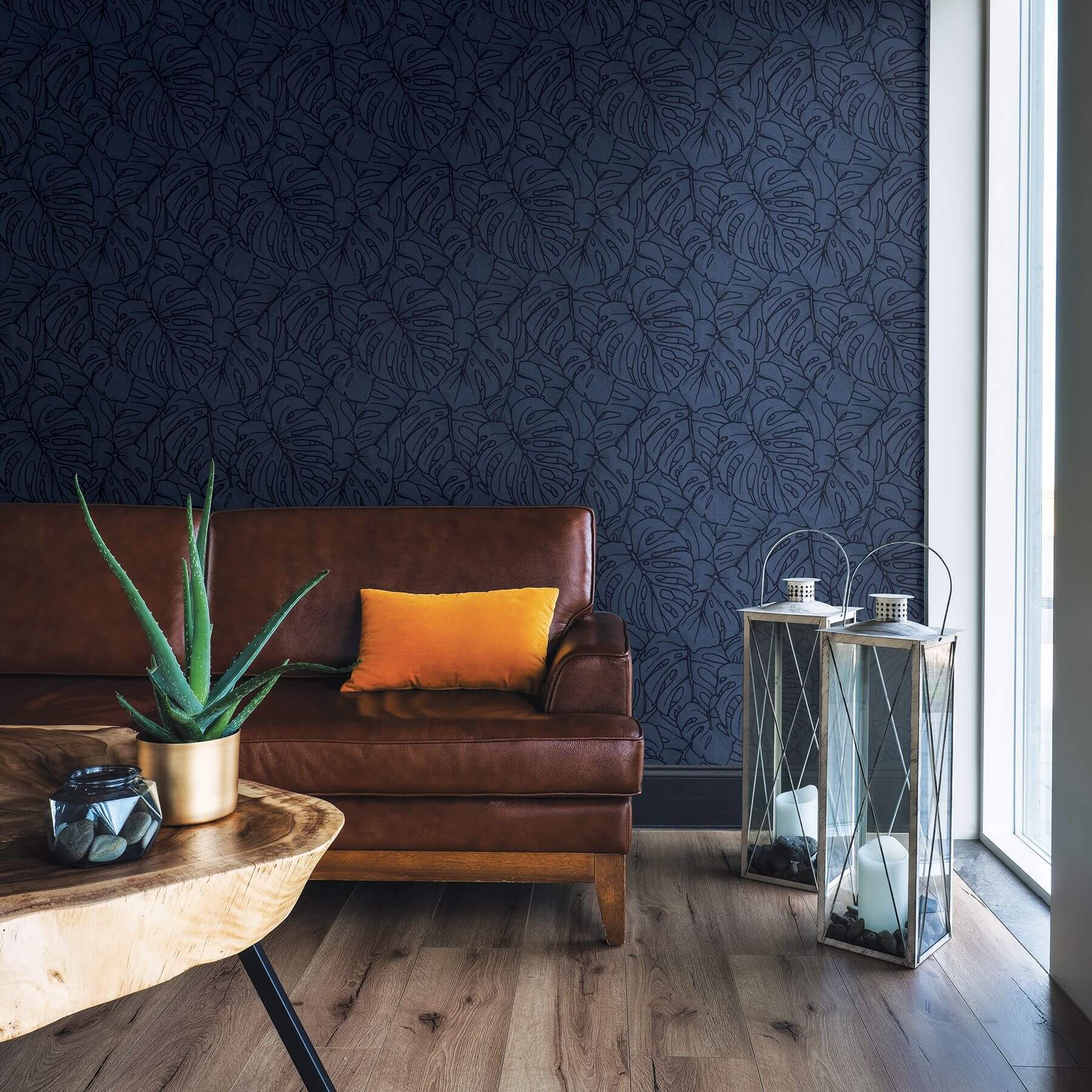 2964-87342 - Balboa Indigo Botanical Wallpaper - by A-Street Prints