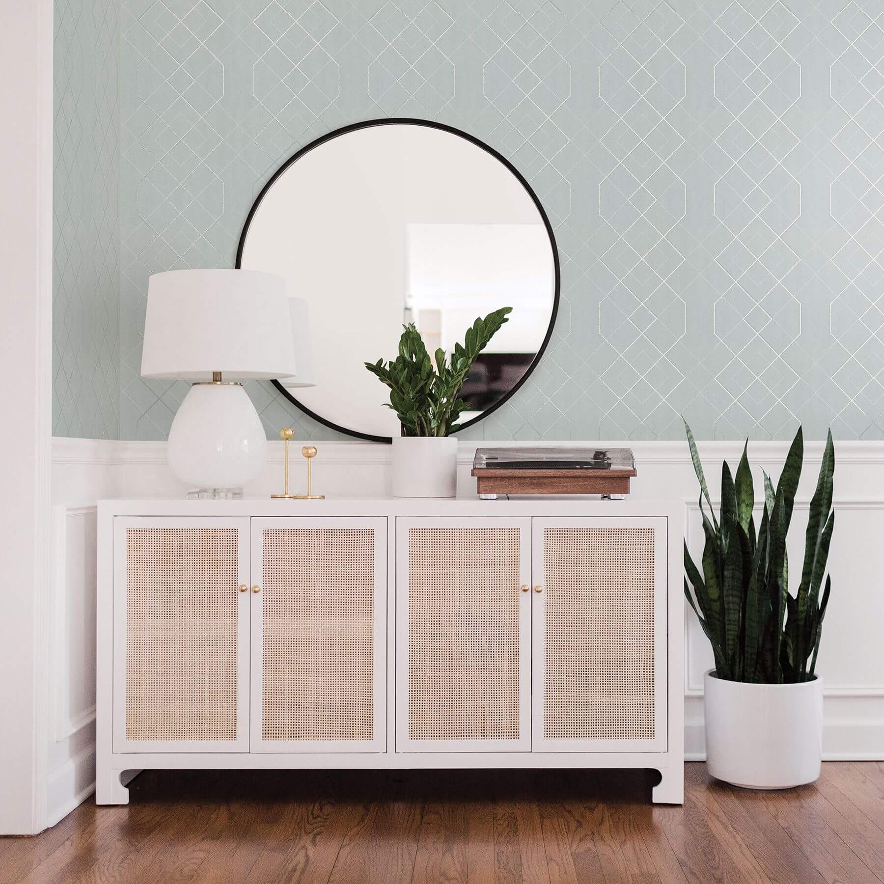 2964-87345 - Ballard Light Blue Geometric Wallpaper - by A-Street Prints