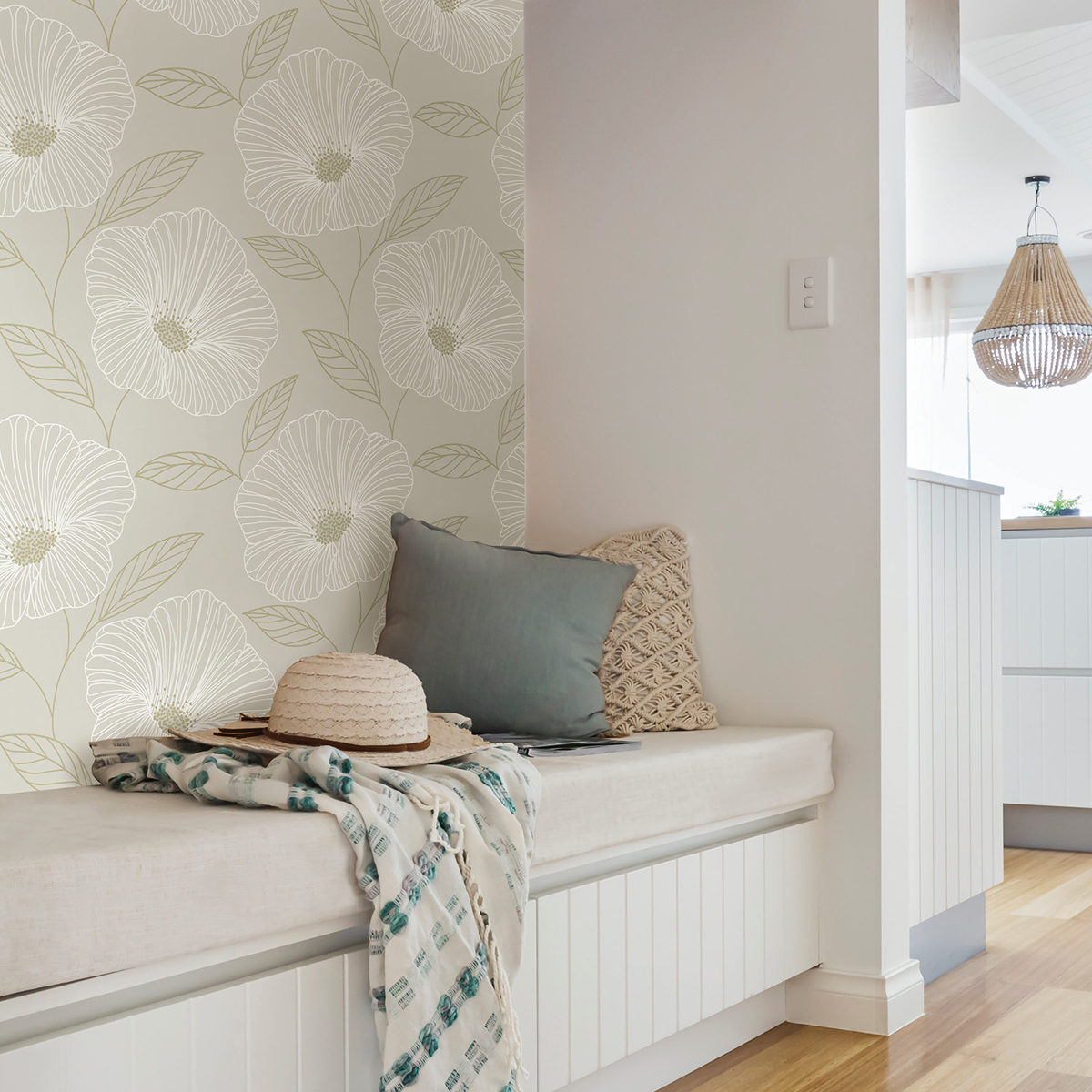 NUS3579 - Dove Floweret Peel and Stick Wallpaper - by NuWallpaper