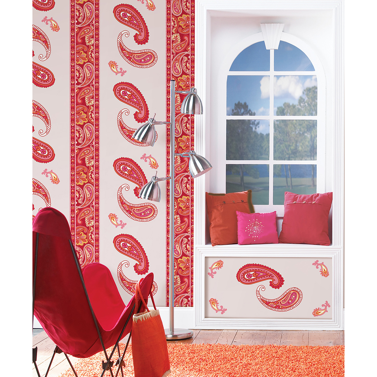 WPD99843 - Paisley Please Red and Pink Dot Decal - by Wallpops