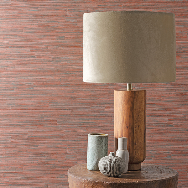 RH550566 - Cerise Red Ribbed Texture Wallpaper - by Rasch