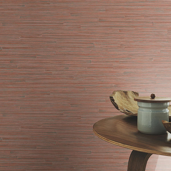 RH550566 - Cerise Red Ribbed Texture Wallpaper - by Rasch