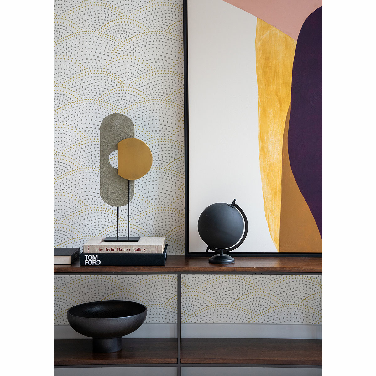 2903-25869 - Bennett Grey Dotted Scallop Wallpaper - by A-Street Prints