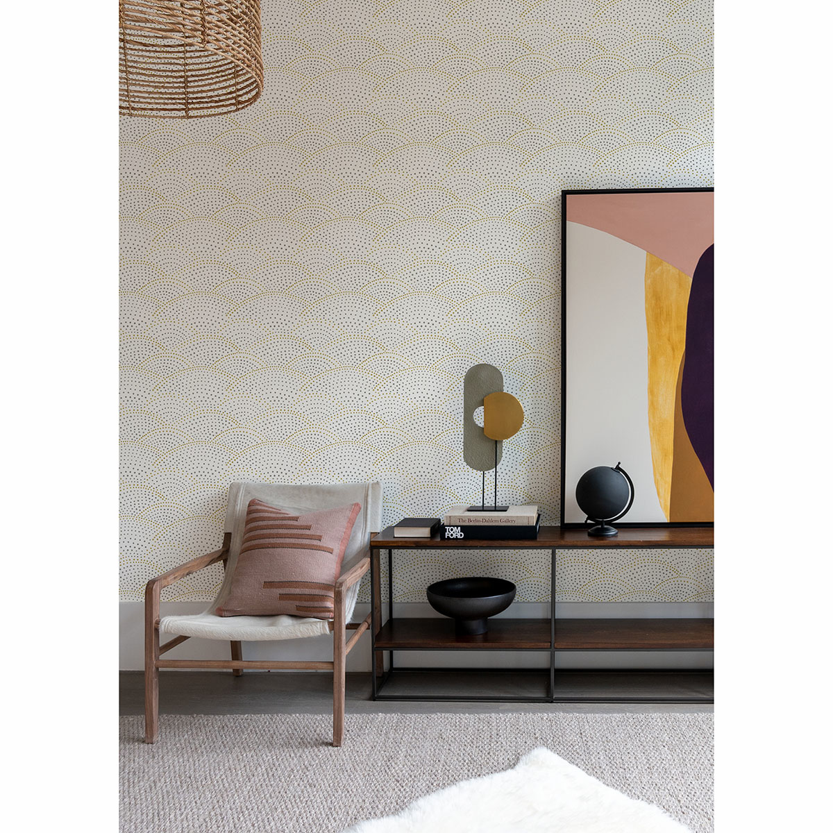 2903-25869 - Bennett Grey Dotted Scallop Wallpaper - by A-Street Prints