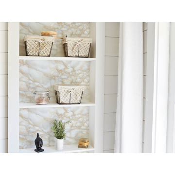 FAB10353 - Marble Effect Beige Adhesive Film - by Fablon