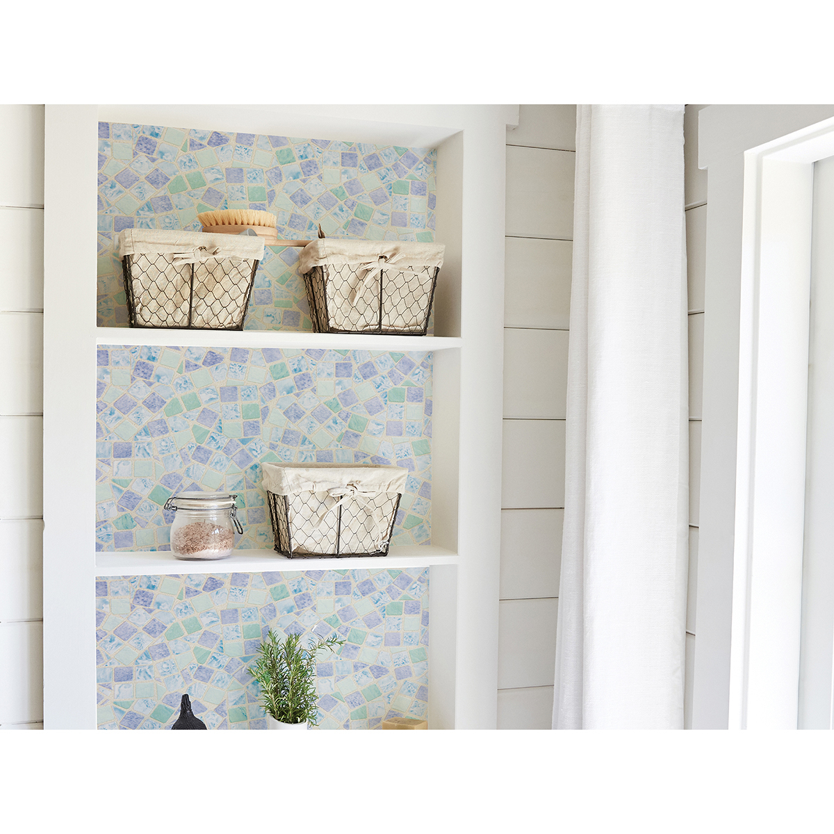 FAB10200 - Mosaic Blue Adhesive Film - by Fablon