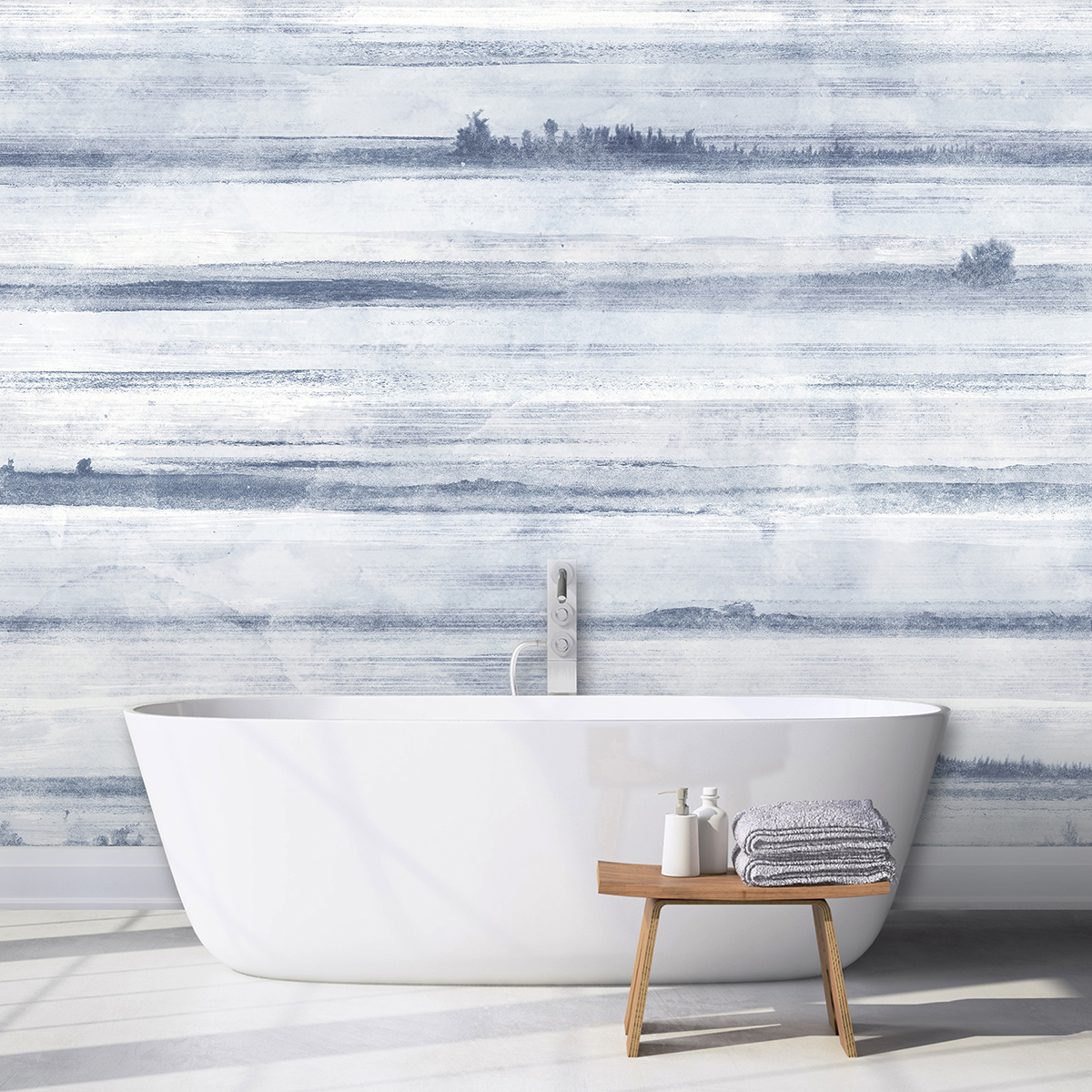 ASTM3911 - Jet Set Ocean Blue Wall Mural - by Katie Hunt Remix Walls x ...