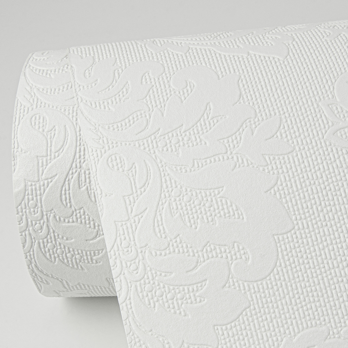 4000-32808 - Plouf White Damask Paintable Wallpaper - by Brewster