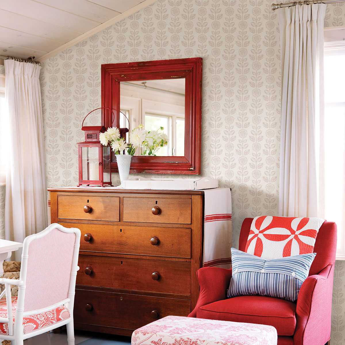 3123-13514 - Dolly Light Grey Dolly Wallpaper - by Chesapeake