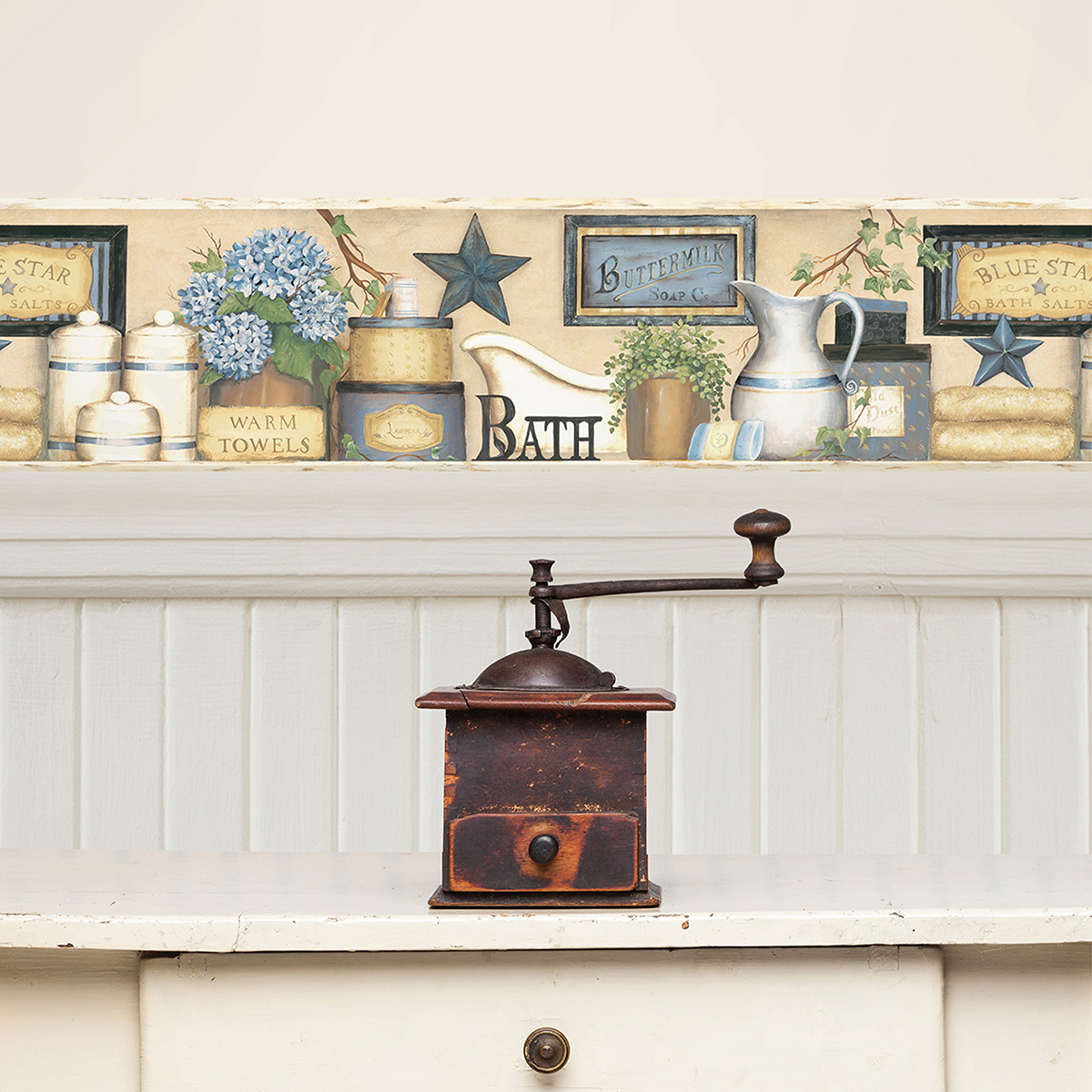 3123-63101 - Martha Blue Country Bath Border - by Chesapeake