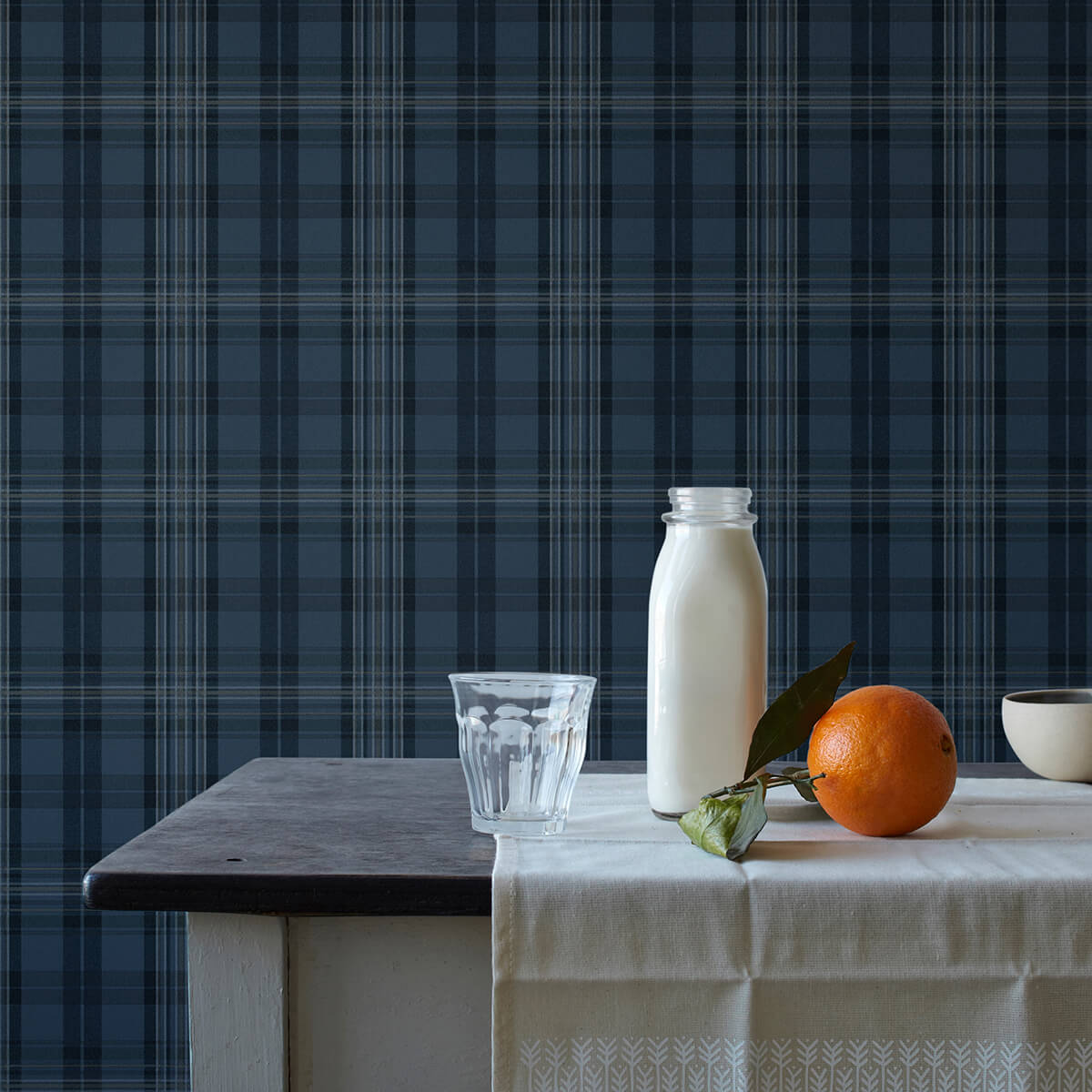 3123-330213 - Austin Navy Plaid Wallpaper - by Chesapeake