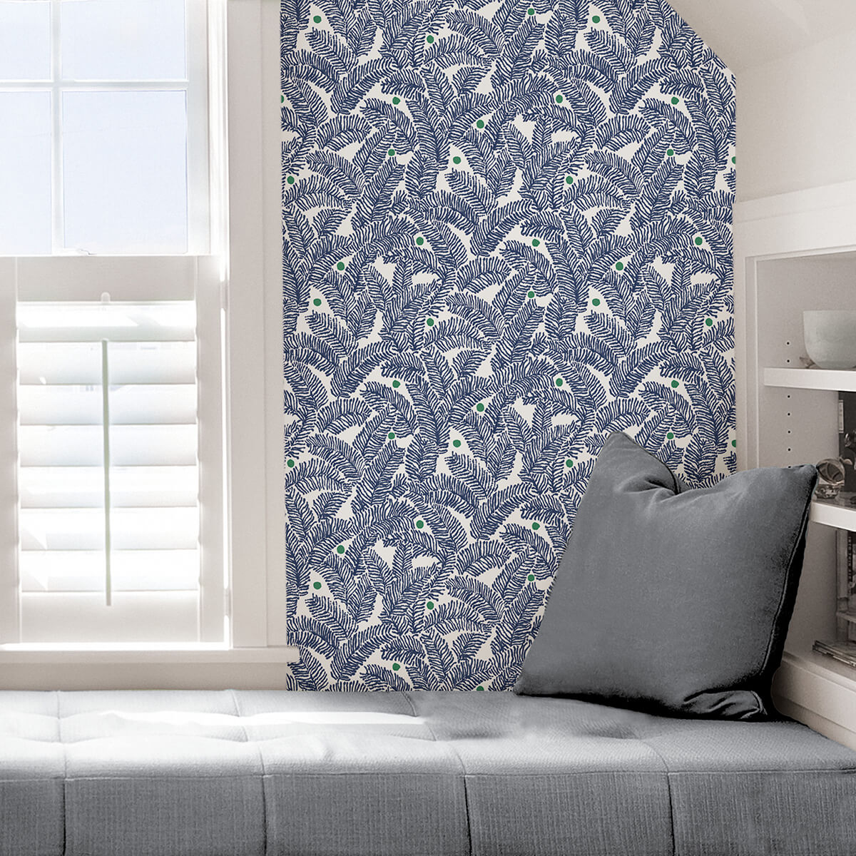 NUS4158 - Navy Fernanda Peel and Stick Wallpaper - by NuWallpaper