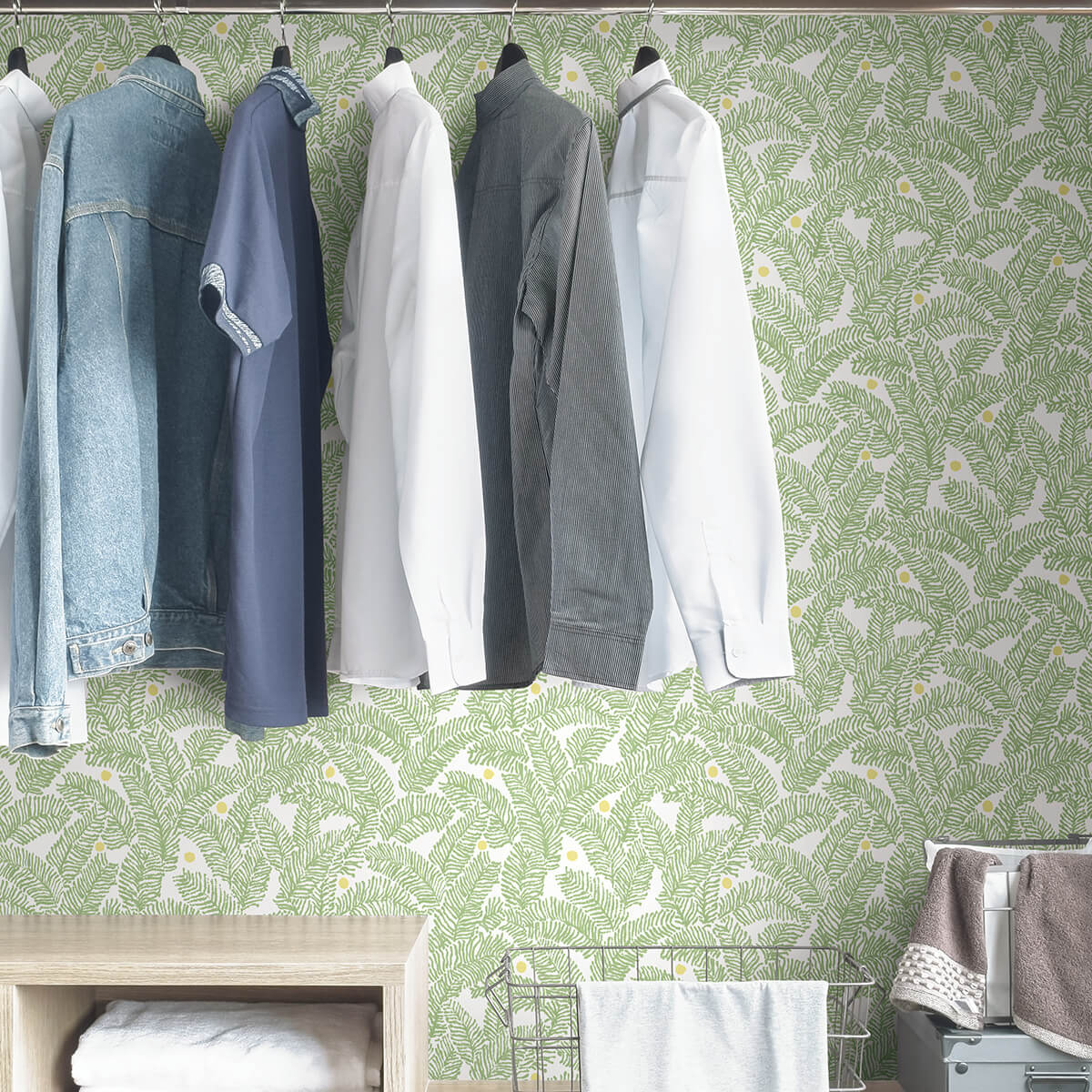 NUS4159 - Green Fernanda Peel and Stick Wallpaper - by NuWallpaper