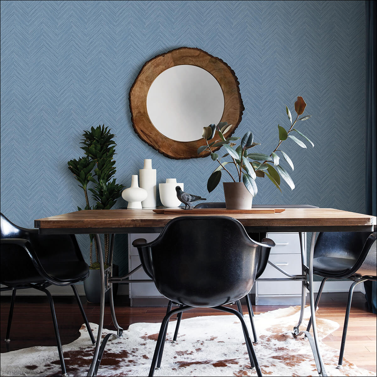 NUS4399 - Blue Sampson Peel and Stick Wallpaper - by NuWallpaper