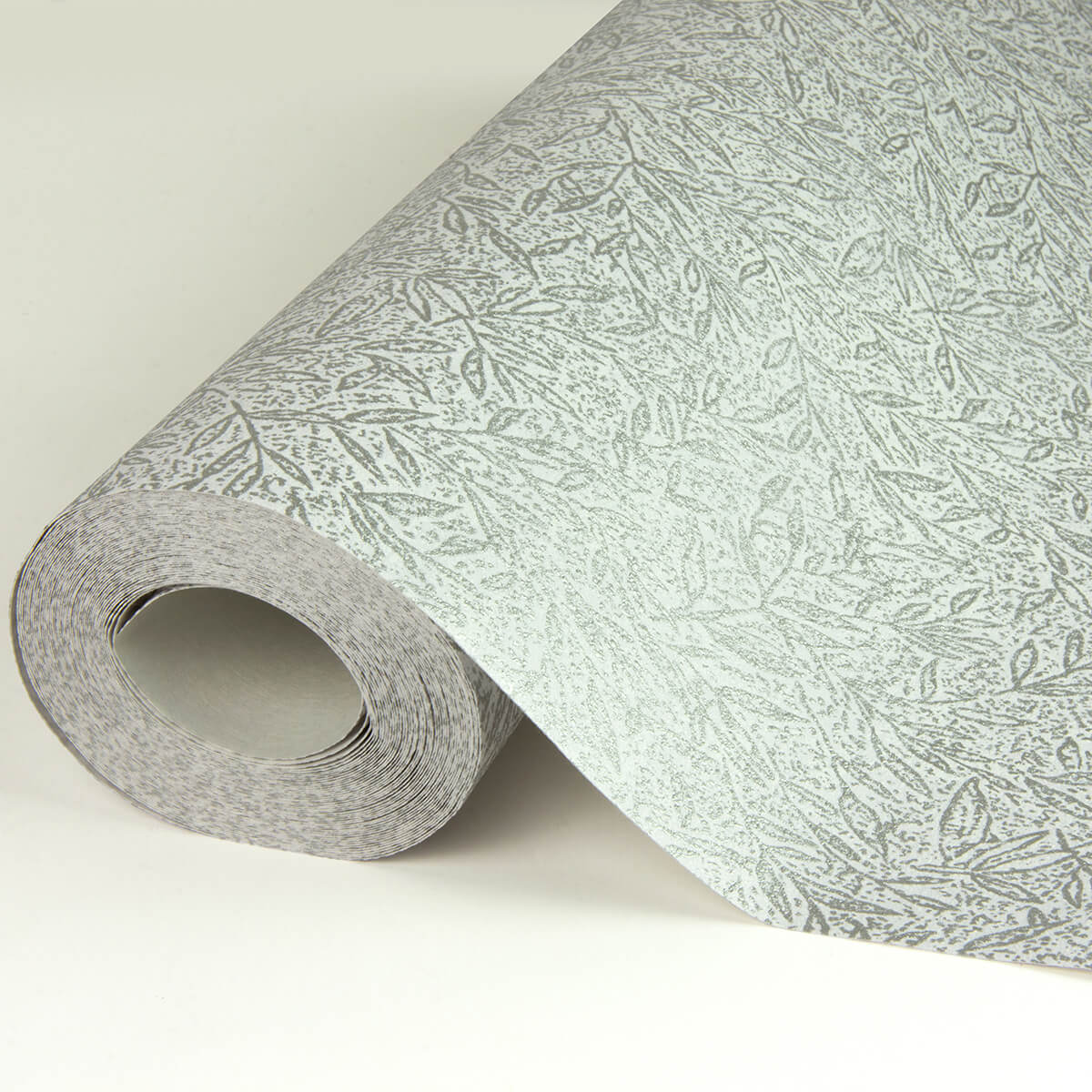 4035-37837-1 - Sayuri Silver Leaf Trail Wallpaper - by Advantage