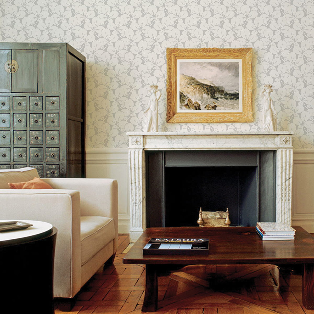 2970-26107 - Robert Light Grey Clover Wallpaper - by A-Street Prints