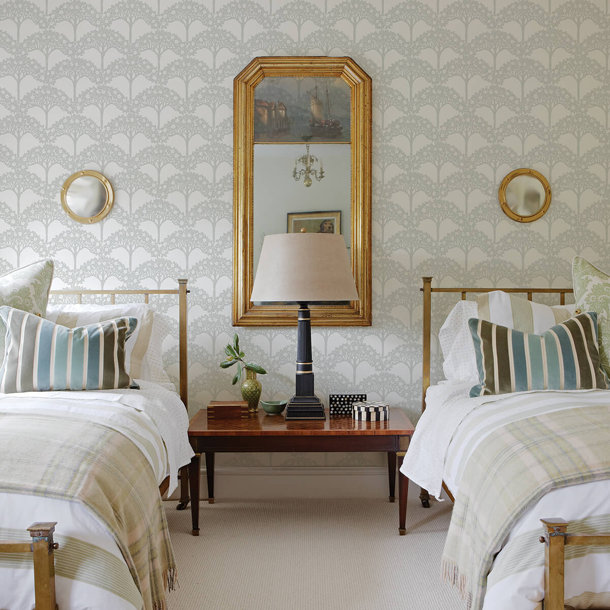 2970-26110 - Dawson Light Grey Magnolia Tree Wallpaper - by A-Street Prints