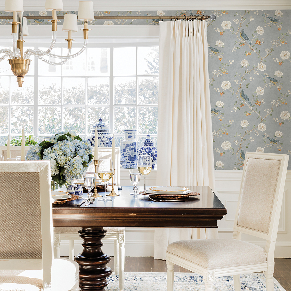 AST4362 - Wellesley Blue Heather Chinoiserie Wallpaper - by A-Street Prints
