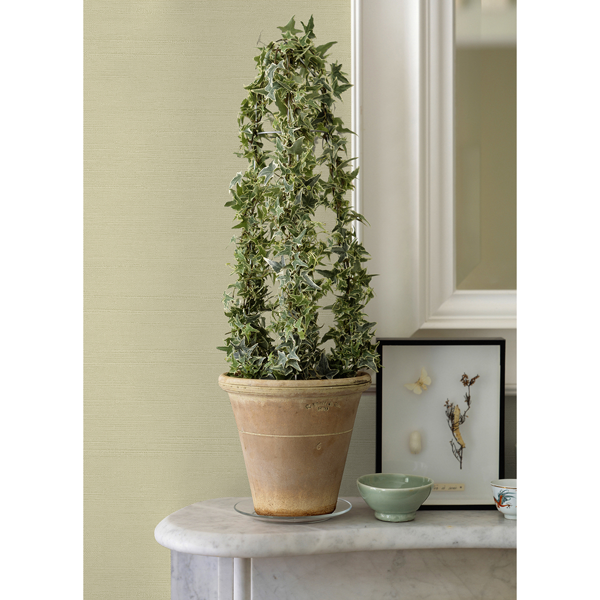 4058-24851 - Aida Light Yellow Horizontal Silk Wallpaper - by Sirpi