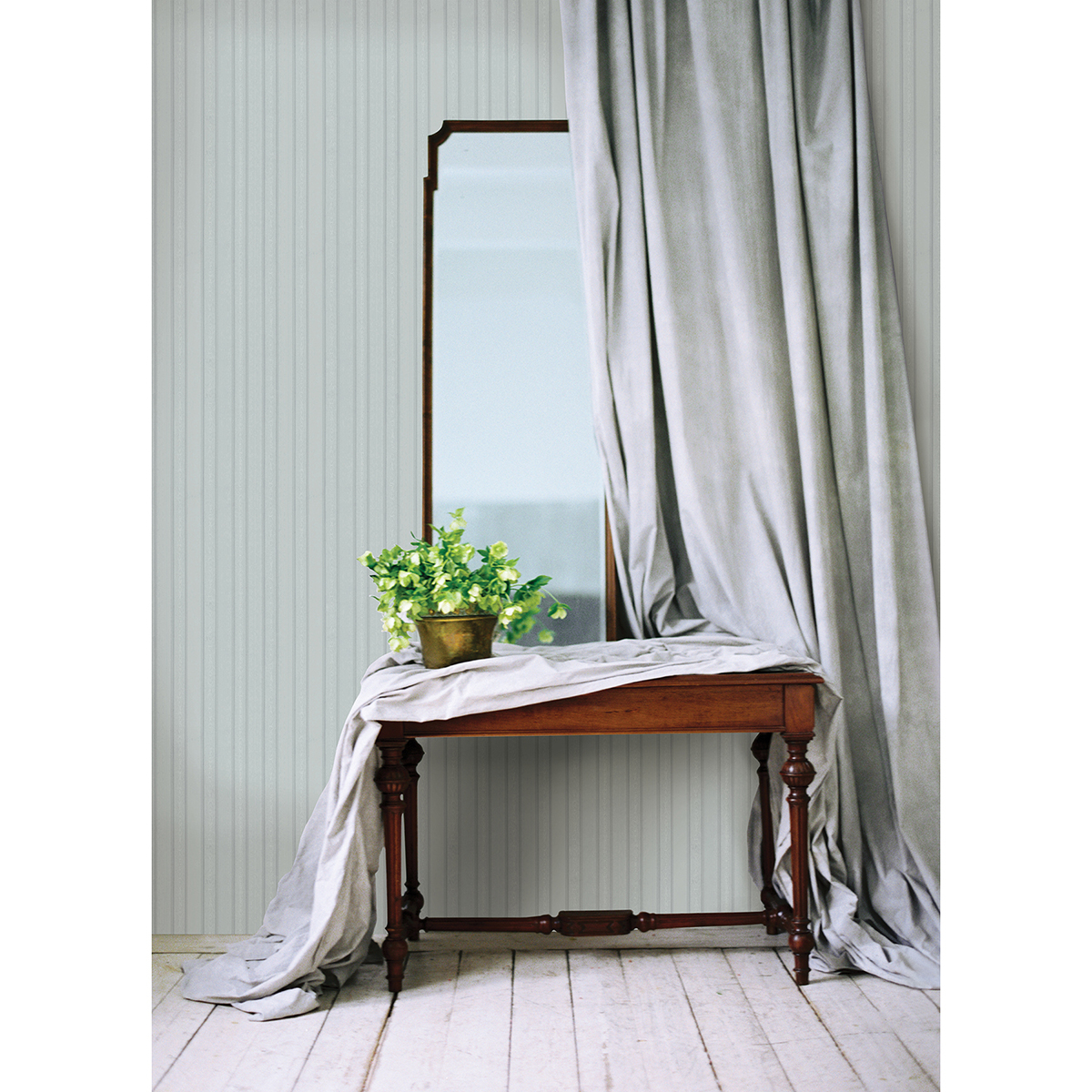 4058-24890 - Zeta Light Blue Moire Stripe Wallpaper - by Sirpi