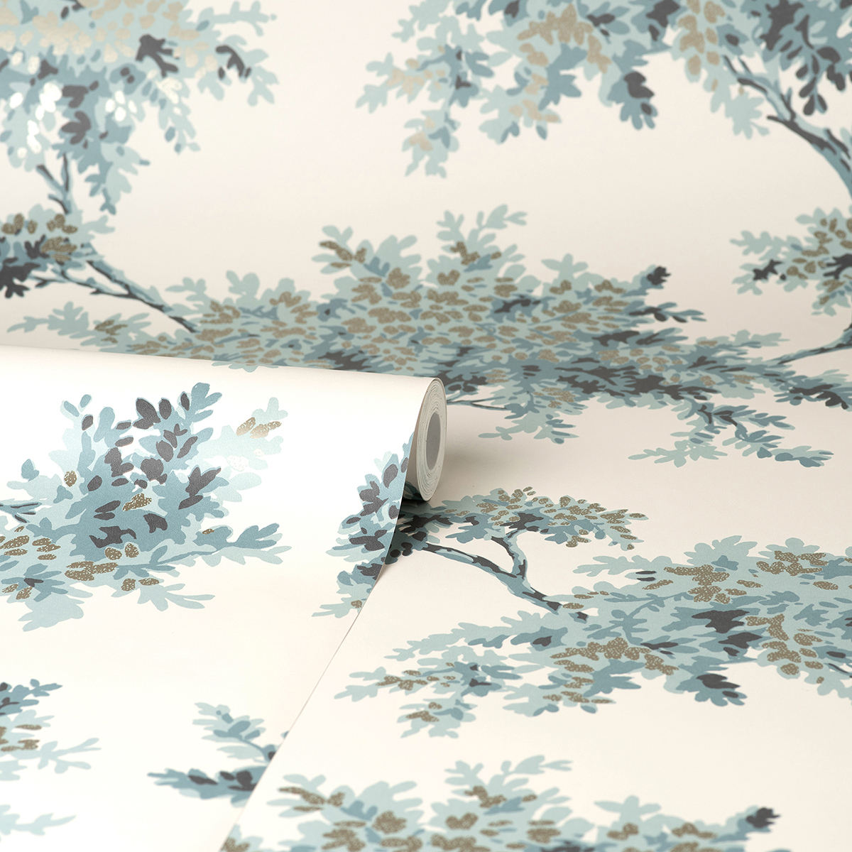 M1673 - Ashdown Teal Tree Wallpaper - by Brewster
