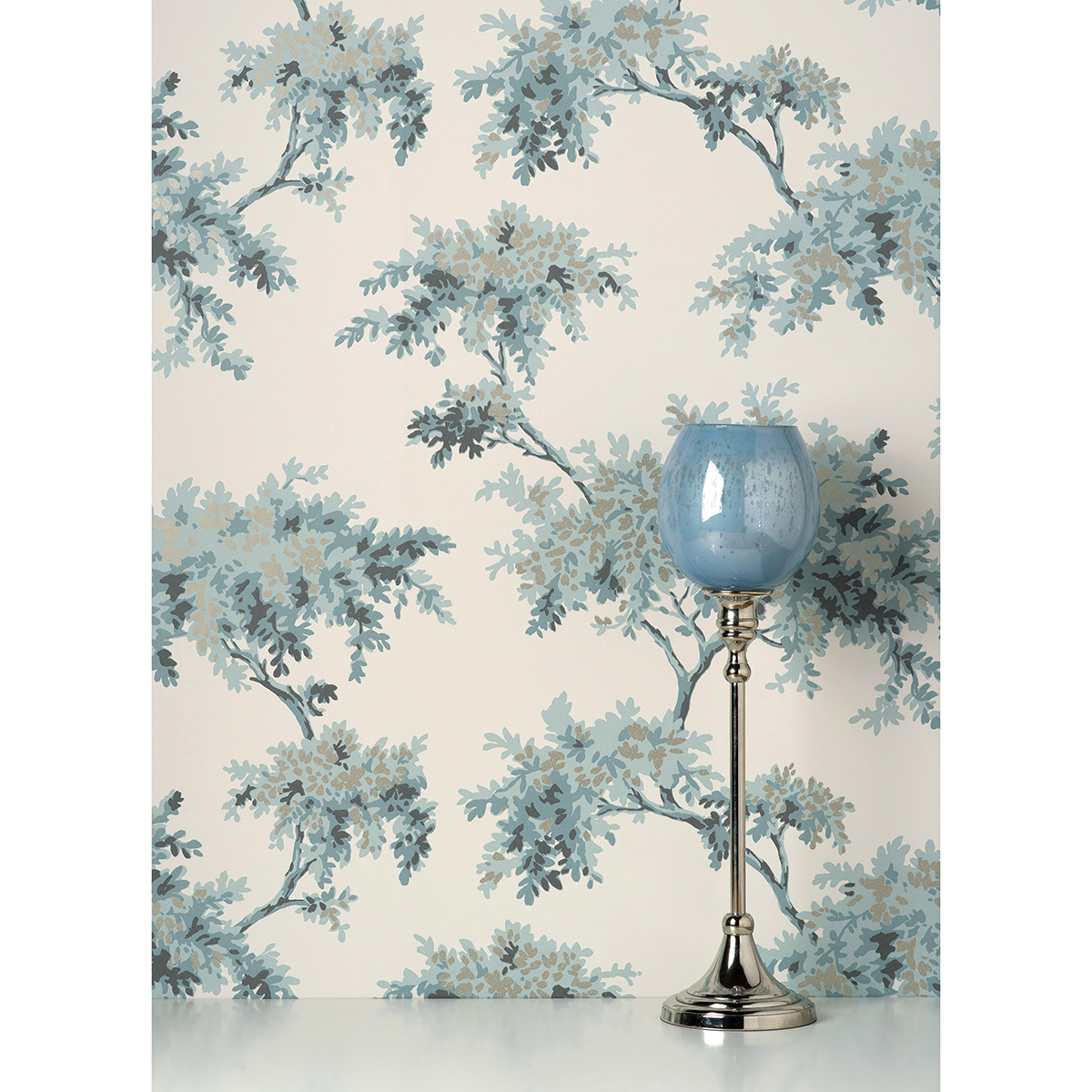 M1673 - Ashdown Teal Tree Wallpaper - by Brewster