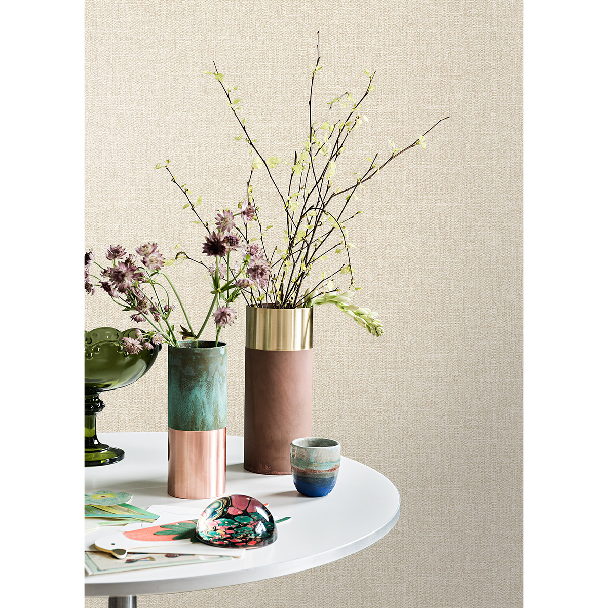 M1697 - Glen Beige Linen Wallpaper - by Brewster