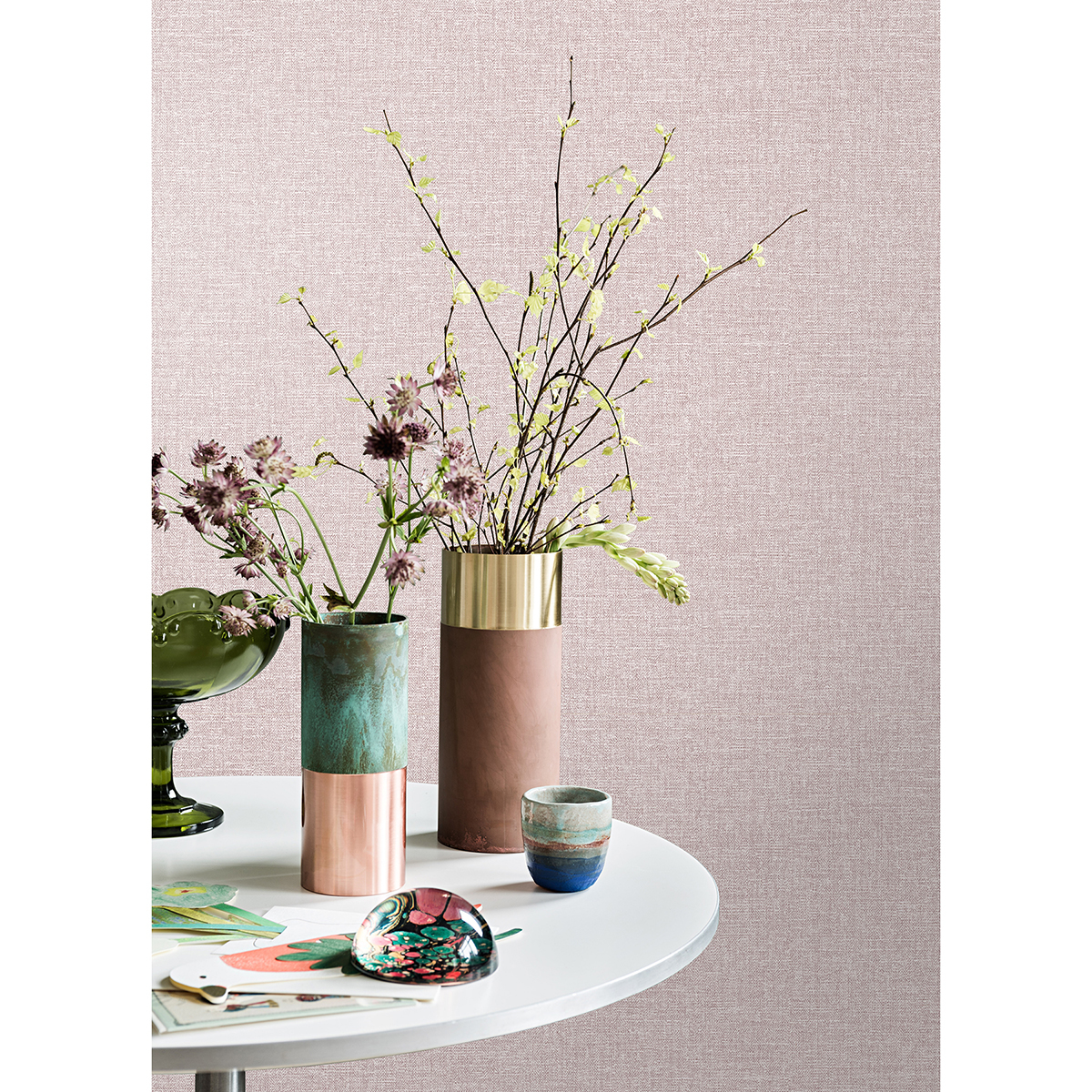 M1699 - Glen Pink Linen Wallpaper - by Brewster