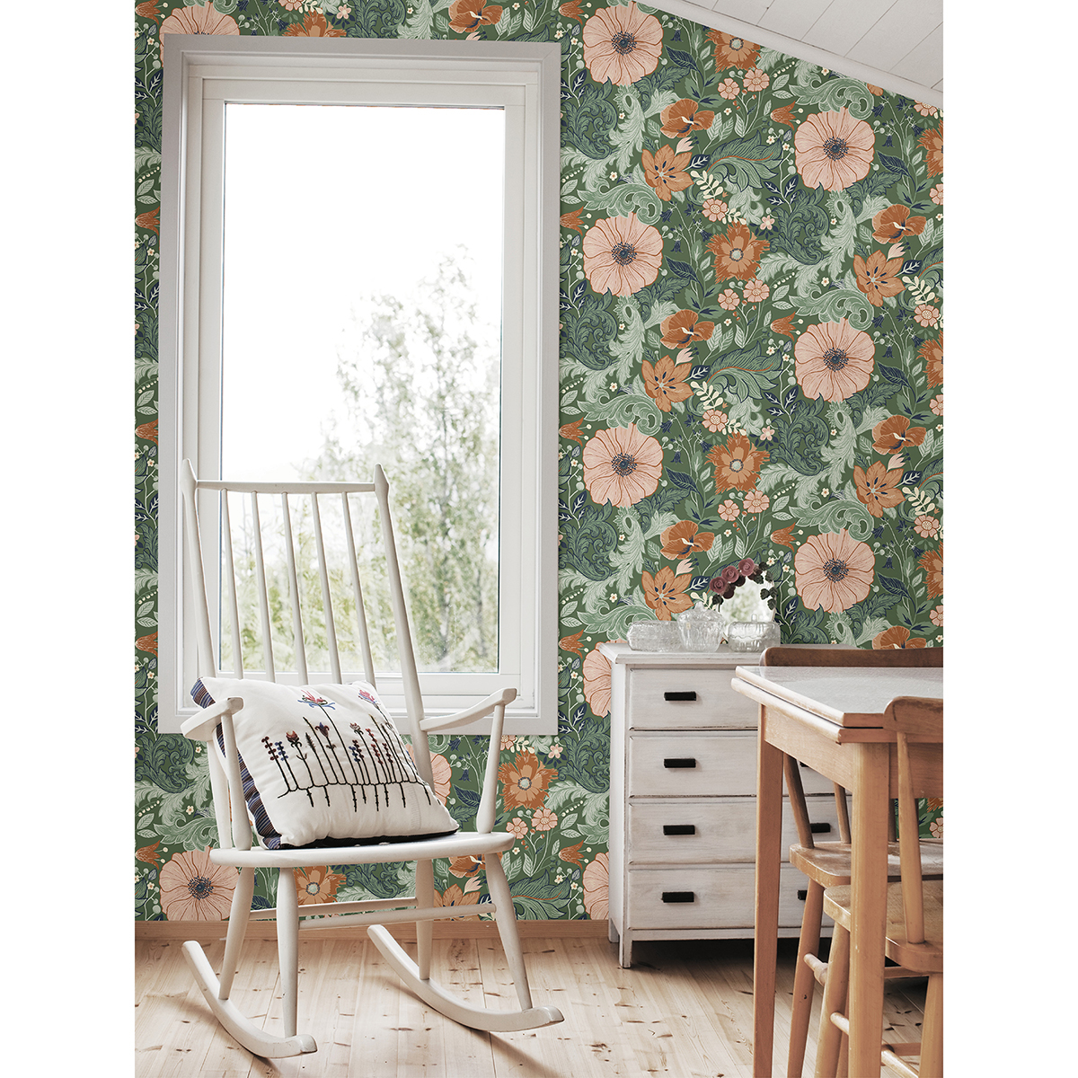 2999-13109 - Victoria Green Floral Nouveau Wallpaper - by A-Street Prints
