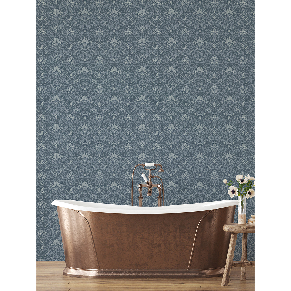 2999-14028 - Niki Blue Country Kitsch Wallpaper - by A-Street Prints
