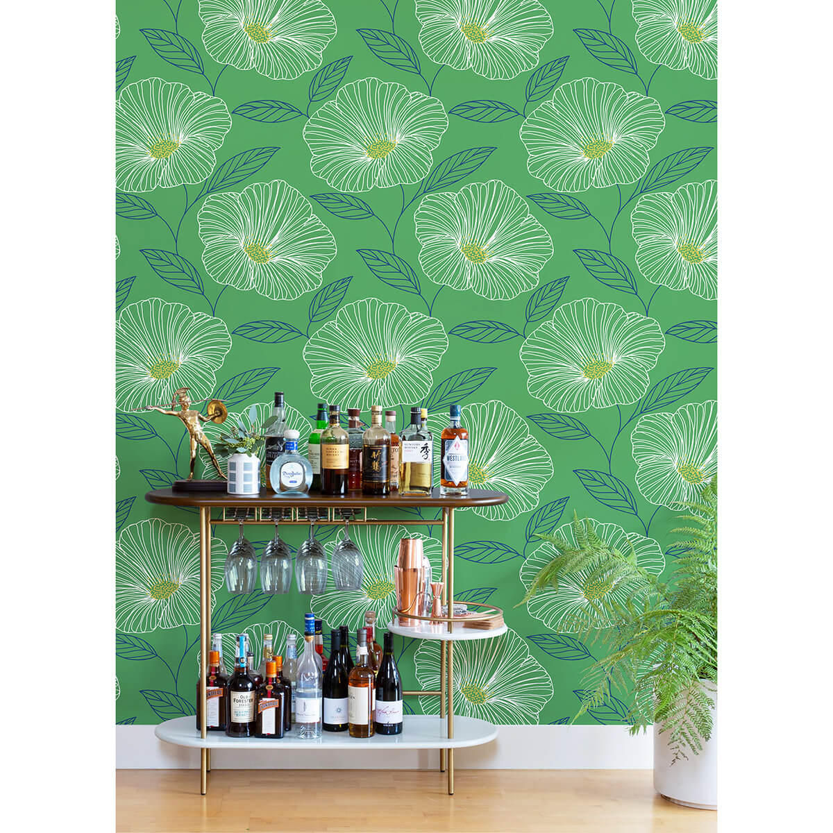 2973-91133 - Mythic Green Floral Wallpaper - by A-Street Prints