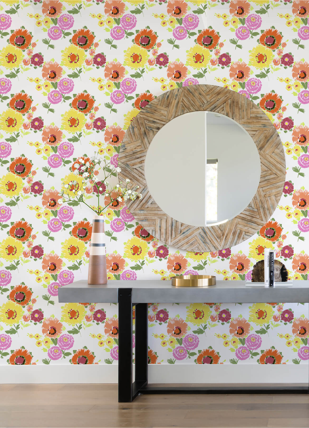 4081-26323 - Essie Yellow Painterly Floral Wallpaper - by A-Street Prints