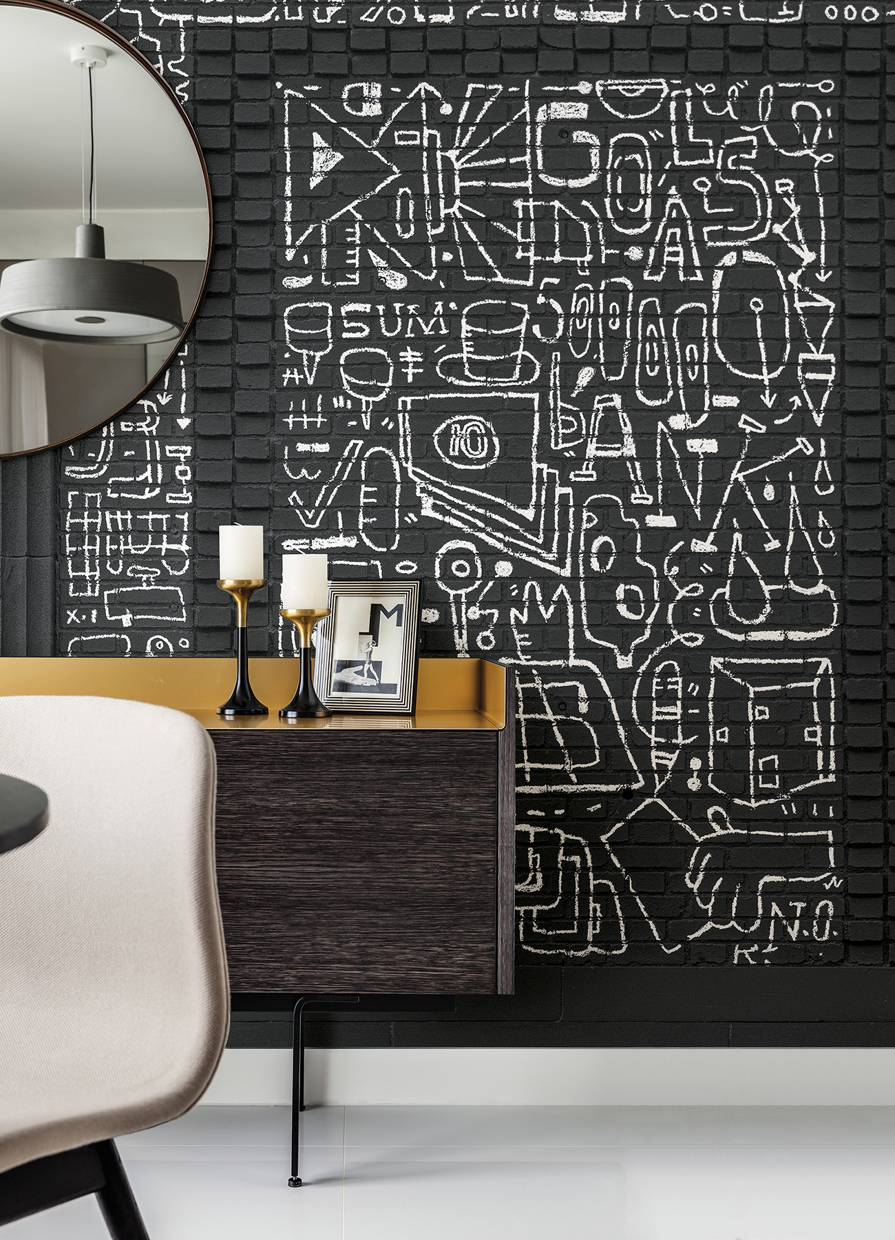 ASTM4132 - BKLYN Bank Entrance Black Wall Mural - by A-Street Prints