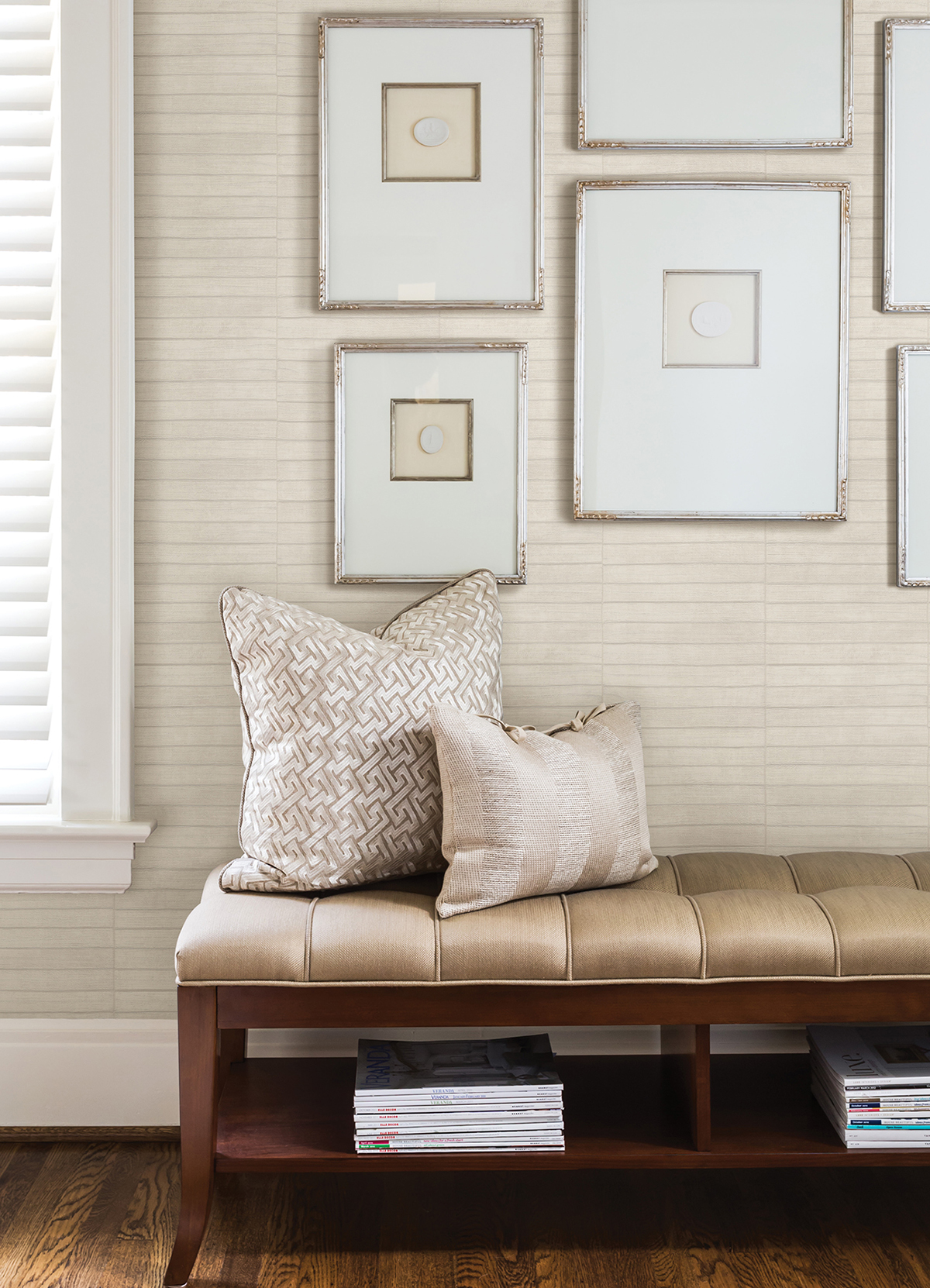 4041-418415 - Dermot Ivory Horizontal Stripe Wallpaper - by Advantage
