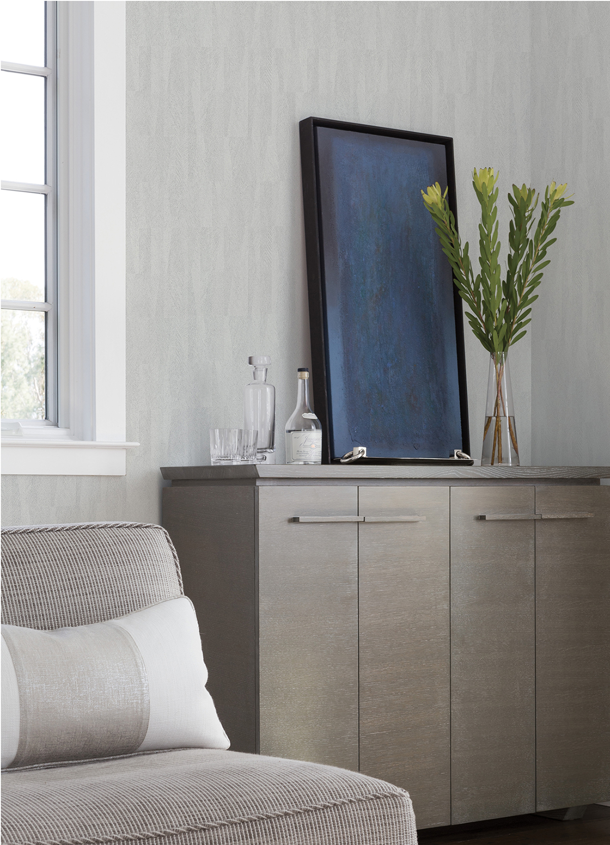 4041-418910 - Sutton Silver Textured Geometric Wallpaper - by Advantage