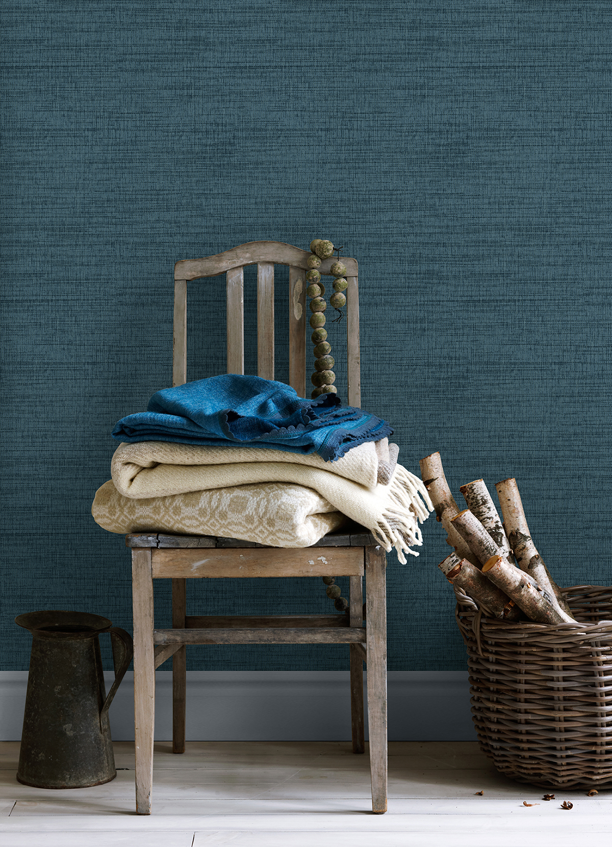 3124-13984 - Solitude Navy Distressed Texture Wallpaper - by Chesapeake