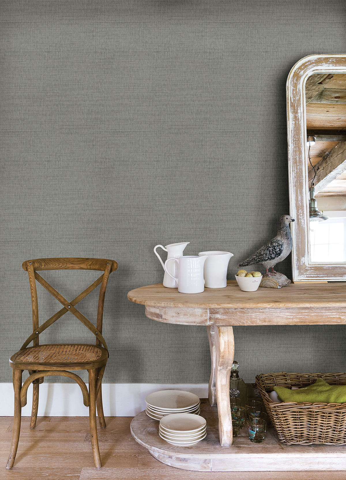 3124-13985 - Solitude Grey Distressed Texture Wallpaper - by Chesapeake