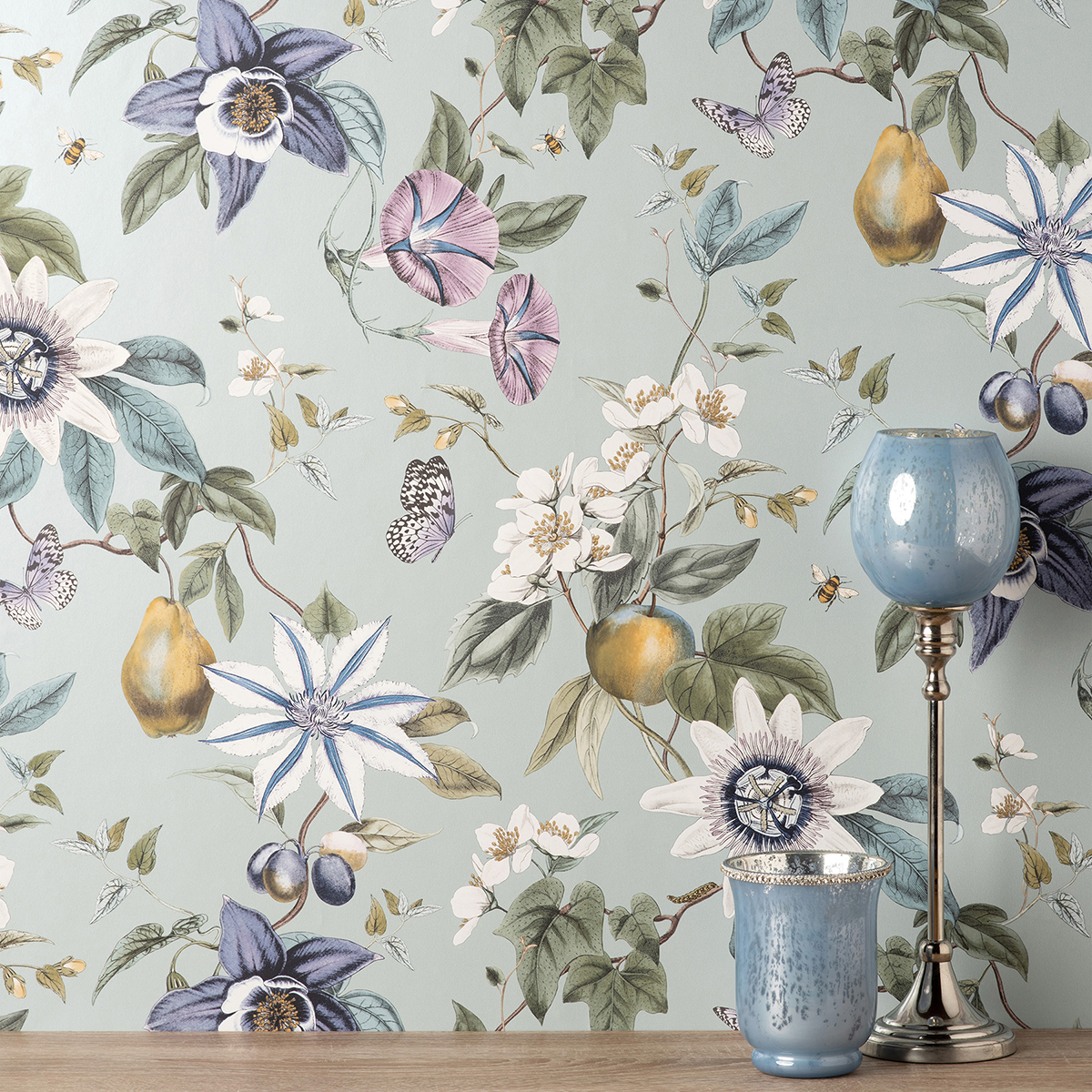 FD43061 - Sierra Sage Floral Wallpaper - by Fine Décor