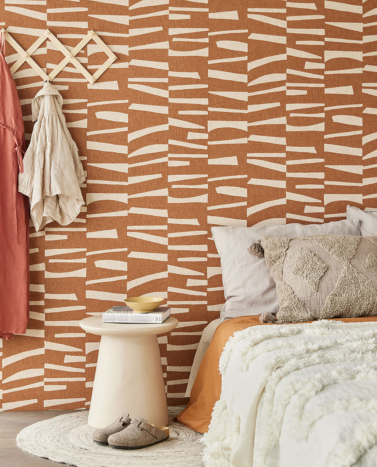EJ318026 - Ode Rust Staggered Stripes Wallpaper - by Eijffinger